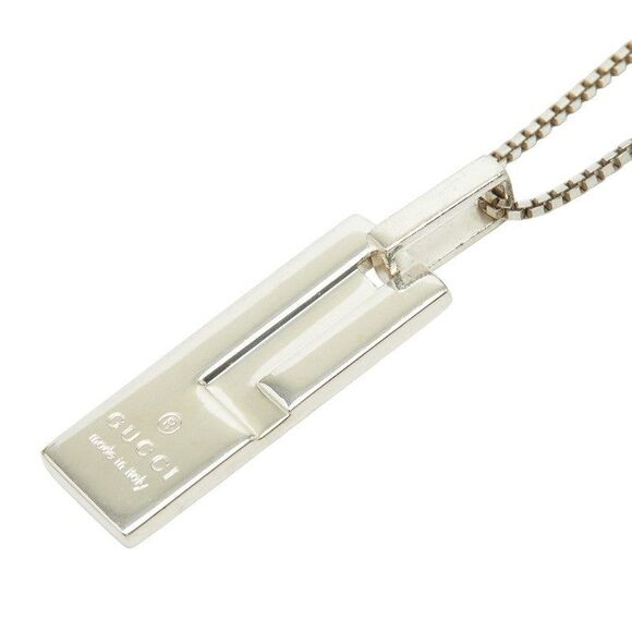 Gucci | Jewelry | Gucci Logo Plate Sv925 Necklace | Poshmark